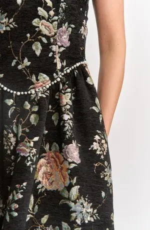 EN SAISON Jasmine Floral Jacquard Midi Dress