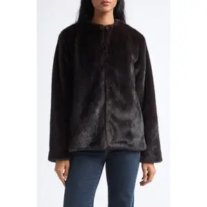 Veronica Beard Griselda Faux Fur Coat - Sable