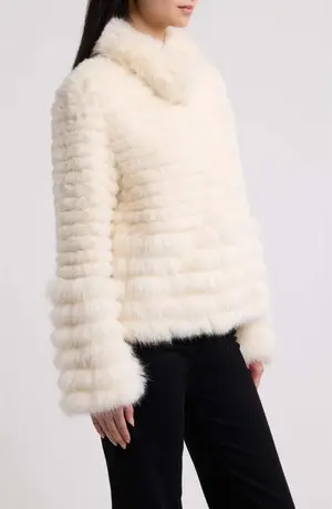 Love Token Joyce Reversible Faux Fur Jacket - Ivory