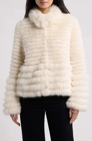 Love Token Joyce Reversible Faux Fur Jacket - Ivory