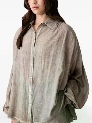HAVEONE Gathered Balloon-sleeve Shirt
