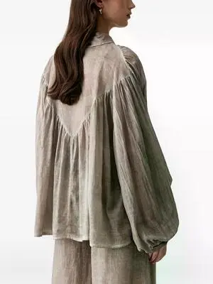HAVEONE Gathered Balloon-sleeve Shirt