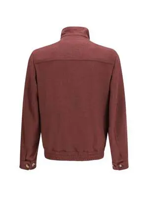 Brunello Cucinelli Wool Zip Jacket With High Collar - Multicolor