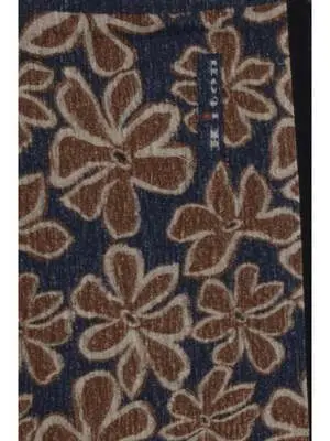 Kiton Floral Print Scarf With Fringes - Multicolor