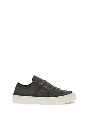 Brunello Cucinelli Suede Sneakers With Shiny Tab