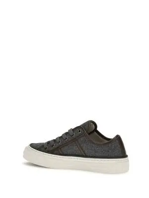 Brunello Cucinelli Suede Sneakers With Shiny Tab
