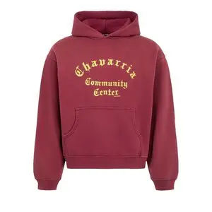 WILLY CHAVARRIA Chavarria Community Center Shrunken Po Hoodie 'bordeaux - Red