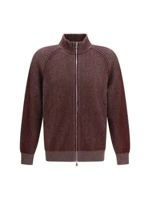 Brunello Cucinelli Vanisé Cashmere Rib-knit Zip Cardigan