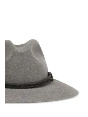 Brunello Cucinelli Felt Fedora Hat With Leather Band