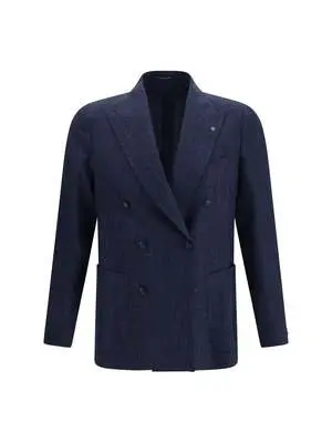 Tagliatore Single-breasted Blazer With Patch Pockets - Blue