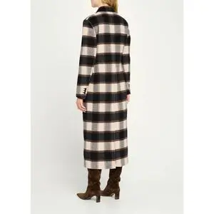 Theory Plaid Virgin Wool-blend Long Coat