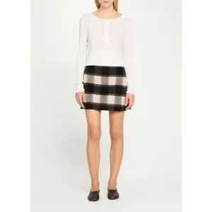 Theory Wool Plaid Mini Skirt