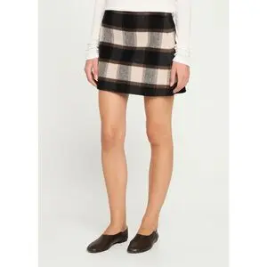 Theory Wool Plaid Mini Skirt