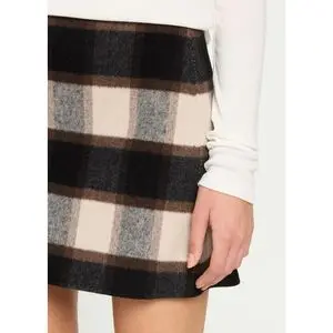 Theory Wool Plaid Mini Skirt