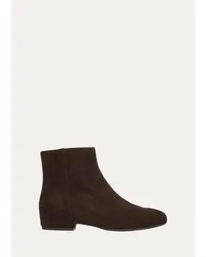 Aquatalia 35mm Ulyssa Waterproof Suede Hidden Wedge Ankle Boots - Espresso