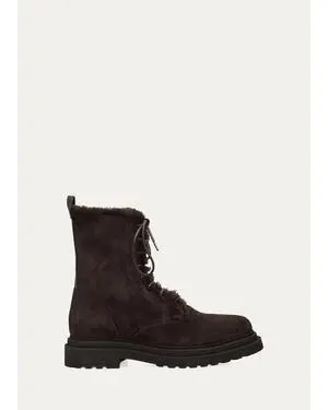 Brunello Cucinelli Monili-trim Suede Ankle Boots - Pepper