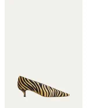 Le Monde Beryl 40mm Babouche -printed Calf Hair Pumps