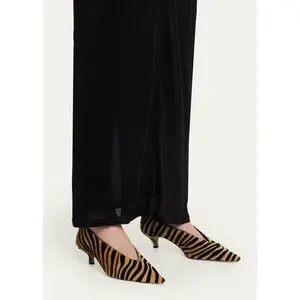 Le Monde Beryl 40mm Babouche -printed Calf Hair Pumps