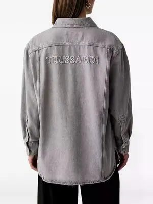 TRUSSARDI Logo-embroidered Pocket-detail Shirt