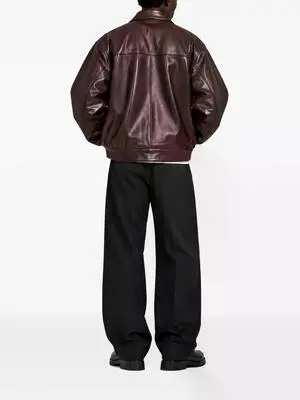 Edwin Dogma Leather Jacket - Red