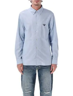 Emporio Armani S Long Sleeve Button-up Shirt - Azzurra