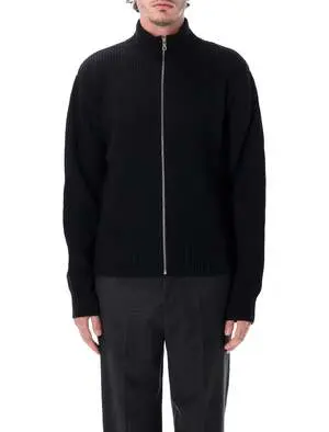 BERNER KUHL Ribbed Knit Zip-up Turtleneck Sweater - Nero