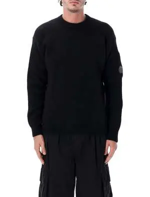 C.P. COMPANY C. P. Company Logo Patch Crewneck Sweater - Nero