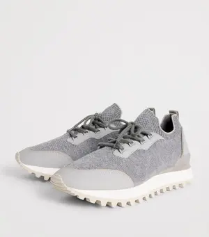 Eleventy Merino Wool-leather Sneakers
