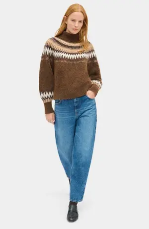 ALIGNE Dakota Fair Isle Sweater - Brown
