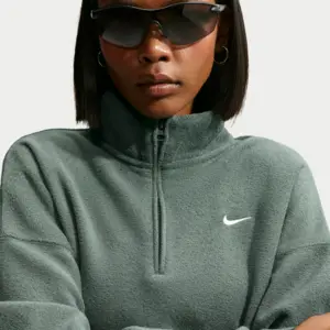 Nike Studio Fleece Plush Oversized 1/4-zip Cropped Top