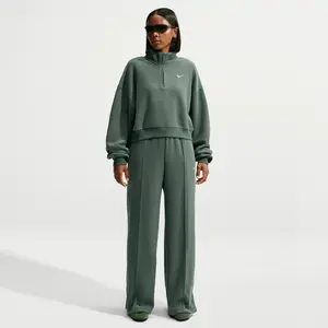 Nike Studio Fleece Plush Oversized 1/4-zip Cropped Top