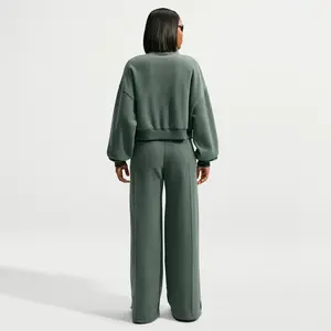 Nike Studio Fleece Plush Oversized 1/4-zip Cropped Top