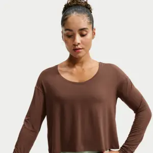 Nike Zenvy Dri-fit Long-sleeve Top - Brown