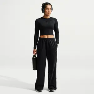 Nike One Therma-fit Mid-rise Wide-leg Pants - Black