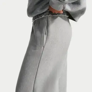 Nike Studio Fleece Heavyweight Mid-rise Wide-leg Pants - Grey