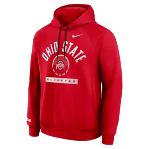 Nike Ohio State Courtside Dri-fit College Pullover Hoodie - Red