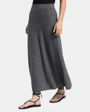 LISA YANG Cashmere A-line Maxi Skirt - Graphite