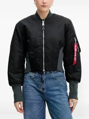 Alpha Industries Waisted Ma-1 Cropped Bomber Jacket - Black