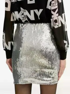 Dkny Sequin-embellished Mini Skirt