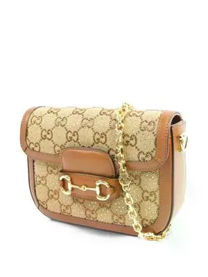 Gucci Small Horsebit 1995 Gg Canvas Shoulder Bag