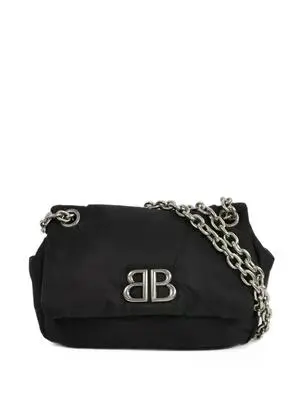 Balenciaga Mini Monaco Chain Shoulder Bag - Black