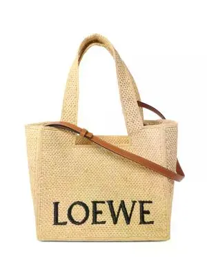 Loewe Logo-embroidered Tote Bag - Neutrals