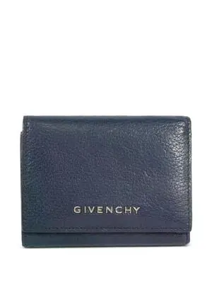 Givenchy Logo-plaque Trifold Leather Wallet - Blue
