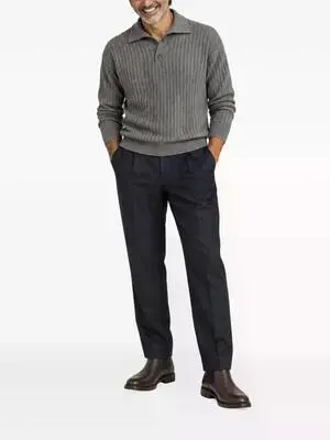 FRANZESE COLLECTION Ribbed-knit Polo Shirt