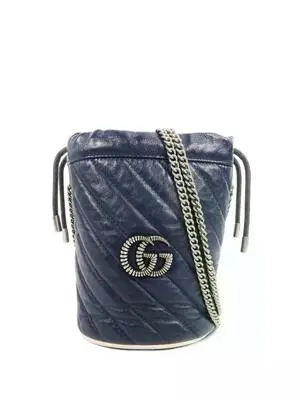 Gucci Gg Marmont Leather Mini Bag - Blue