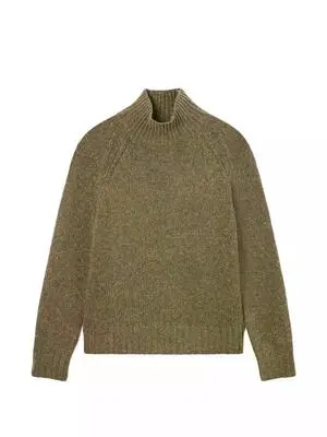 MC2 SAINT BARTH Military Meghan Donegal Turtleneck Wool-blend Knit Sweater - Green