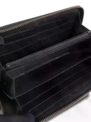 Gucci Gg Web Zip-around Leather Wallet
