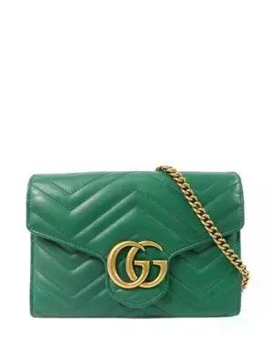 Gucci Gg Marmont Leather Mini Bag - Green