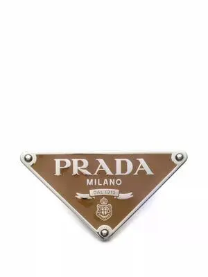 Prada Enameled-metal Belt Buckle Custom Belts - Brown