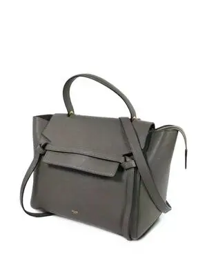 Celine Mini Belt Logo-print Tote Bag - Grey